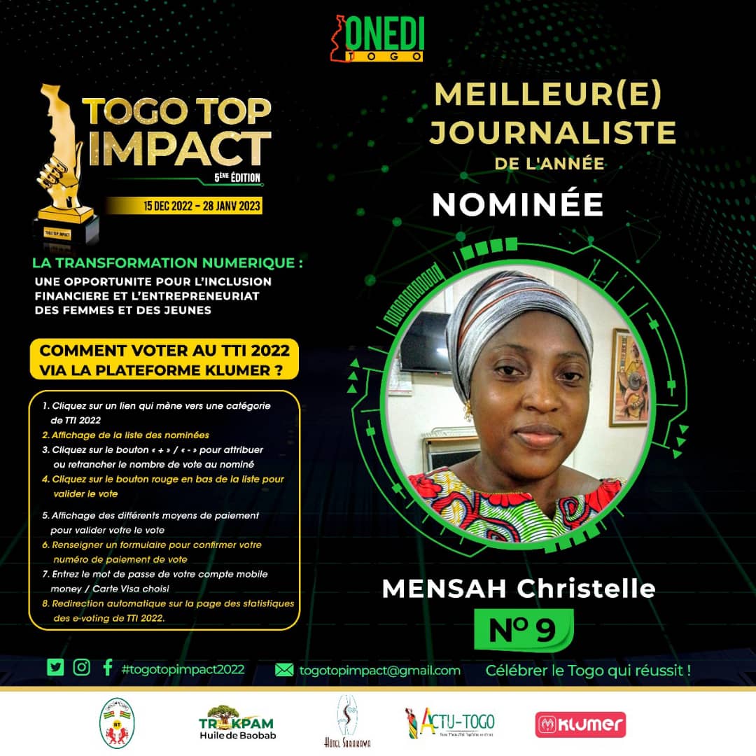 Togo Top Impact/"Meilleur journaliste de l’année" : La dernière ligne ...